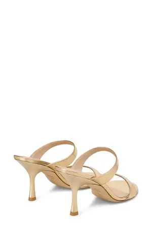 STUART WEITZMAN Nudist Metallic Slide Sandal - Platino