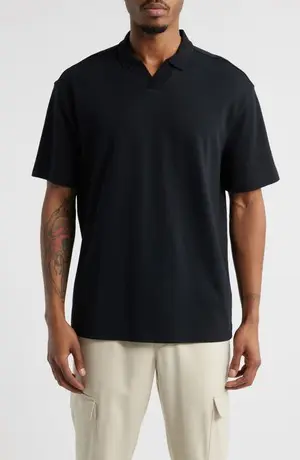 OPEN EDIT Johnny Collar Polo - Black