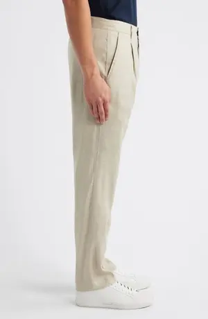 W.R.K Slim Fit Pleated Linen Blend Pants