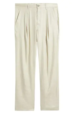 W.R.K Slim Fit Pleated Linen Blend Pants