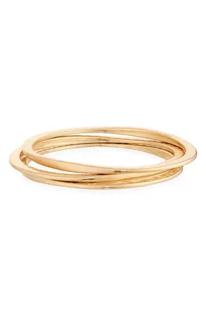 Nordstrom Set Of Hammered Bangles - Matte Gold