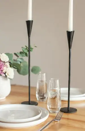 CREATIVE WOMEN Phoenix Hand-forged Iron Candle Standsset Of 2