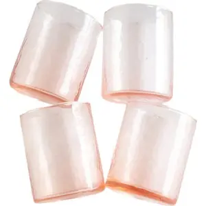 CREATIVE WOMEN Handblown Hammered Glassesset Of 4 - Blush