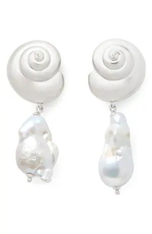 Kate Spade New York Freshwater Pearl Drop Earrings - Silver/ Pearl