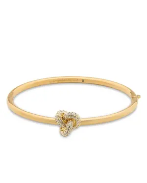 Kate Spade New York Cubic Zirconia Pave Love Knot Bangle Bracelet - Gold