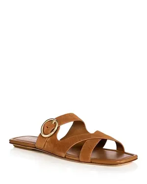 STUART WEITZMAN Villa Slide Sandals - Doe
