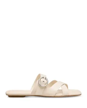 STUART WEITZMAN Villa Slide Sandals - Linen