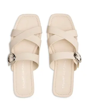 STUART WEITZMAN Villa Slide Sandals - Linen