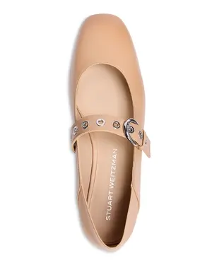 STUART WEITZMAN Supermoto Mary Jane Flats - Adobe