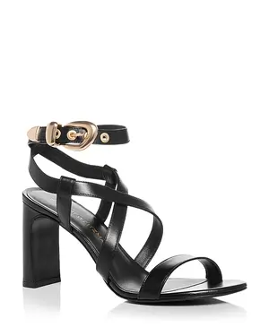 Women's Black Block Heeled Sandals