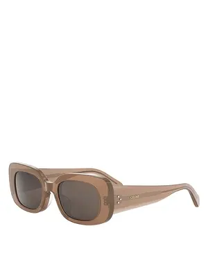 Celine 3 Dots Rectangular Sunglasses, 51mm - Brown/brown