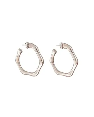 CXC Bamboo Hoop Earrings - Silver