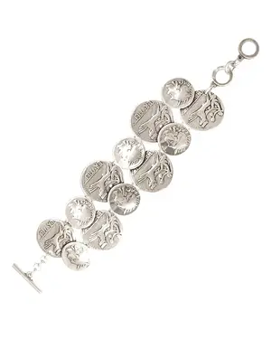 CXC Gladiator Coin Charm Bracelet - Silver