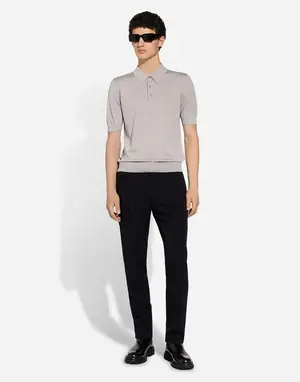 Dolce & Gabbana Silk And Cashmere Polo-shirt - Grey