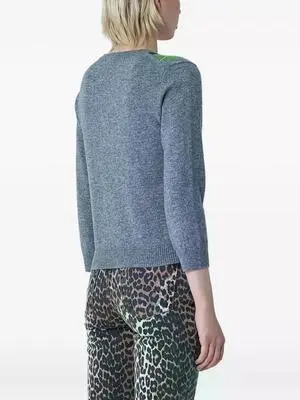 GANNI Argyle-pattern Cardigan - Grey
