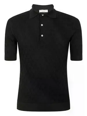 FILIPPO DE LAURENTIIS Knitted Polo Shirt Black