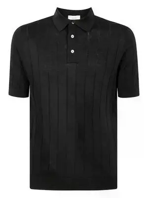 FILIPPO DE LAURENTIIS Stripe-detail Polo Shirt - Black