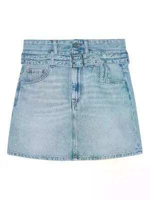 GANNI Belted Denim Skirt
