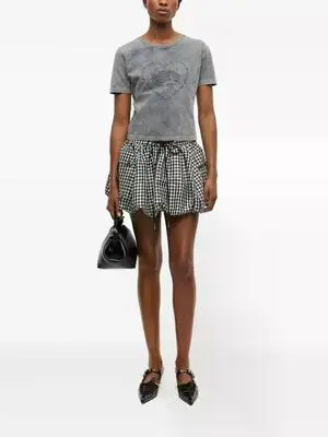GANNI Logo-embroidered T-shirt - Grey