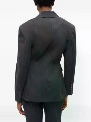 GANNI Off-centre Blazer - Black