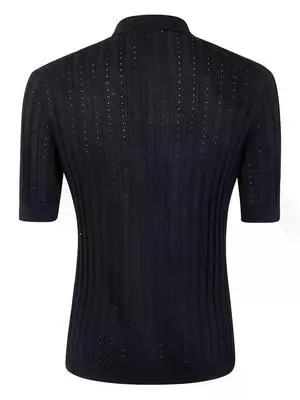 FILIPPO DE LAURENTIIS Knitted Polo Shirt - Black