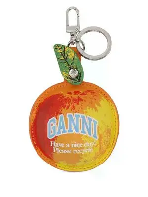 GANNI Logo Keyring - Orange