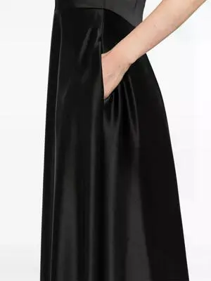 Amsale One-shoulder Draped Gown - Black