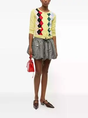 GANNI Argyle-pattern Cardigan - Yellow