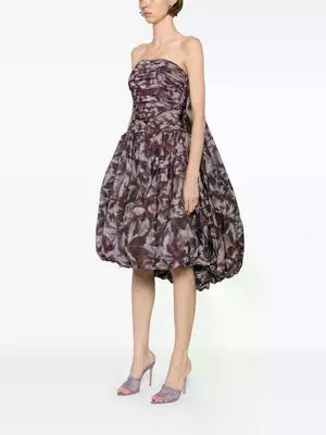 Amsale Drop-waist Bubble-hem Dress
