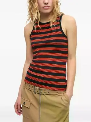 GANNI Striped Tank Top - Orange