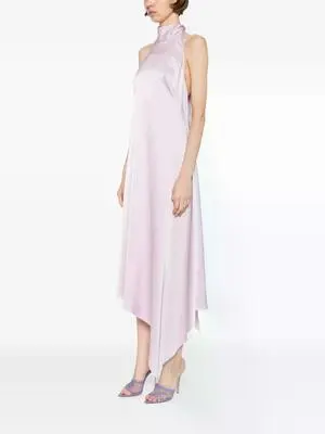 Amsale Asymmetric Halter Dress