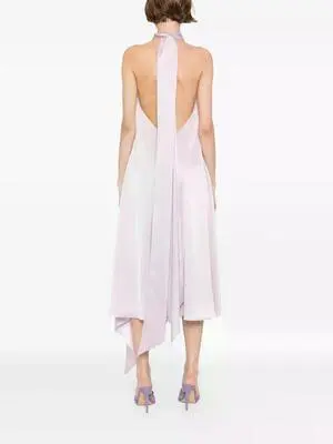 Amsale Asymmetric Halter Dress