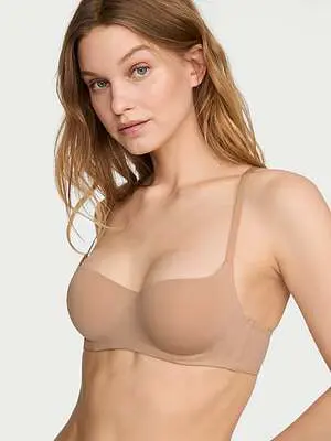Victoria's Secret Cotton Logo Bra - Beige