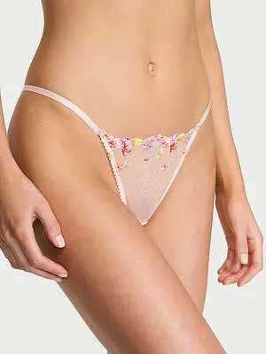 Victoria's Secret Dream Angels Bloom Embroidery V-string Panty - Print
