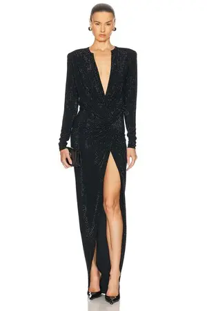 Alexandre Vauthier Macro Crystal Embellished Maxi Dress