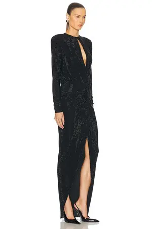 Alexandre Vauthier Macro Crystal Embellished Maxi Dress