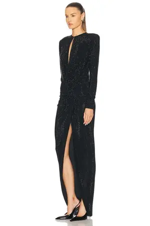 Alexandre Vauthier Macro Crystal Embellished Maxi Dress