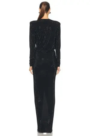 Alexandre Vauthier Macro Crystal Embellished Maxi Dress