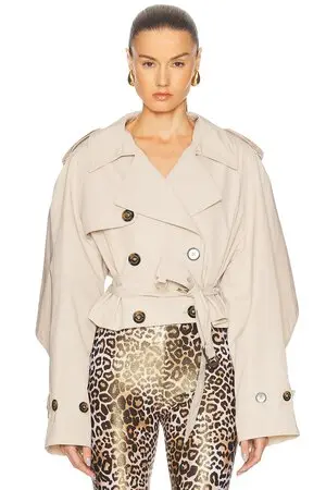 Alexandre Vauthier Taffeta Short Trench Coat