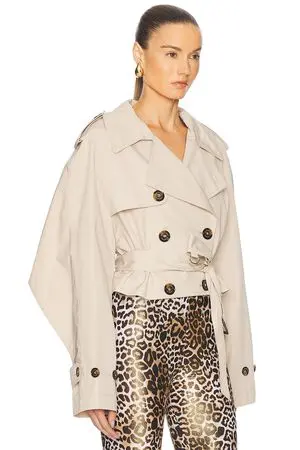 Alexandre Vauthier Taffeta Short Trench Coat