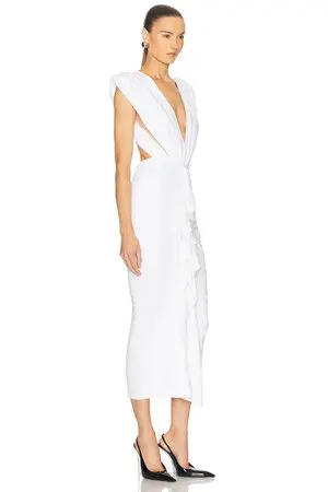 Alexandre Vauthier Ruched Midi Dress