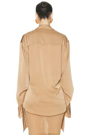 Atlein Draped Cropped Shirt