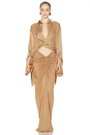 Atlein Draped Cropped Shirt