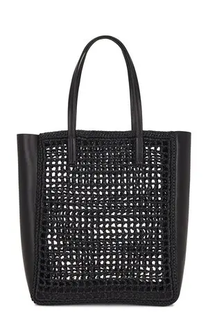 Khaite Zoe Patchwork Raffia Tote Bag - Black