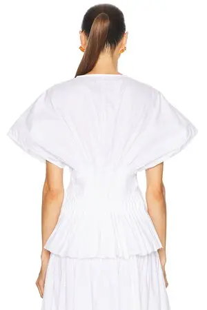 HOUSE OF DAGMAR Poplin V Neck Top