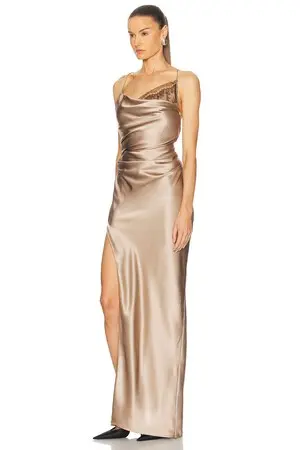 THE SEI Lace Inset Cowl Gown