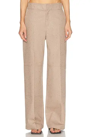 Alexander Wang Embellished Mid Rise Workwear Pants