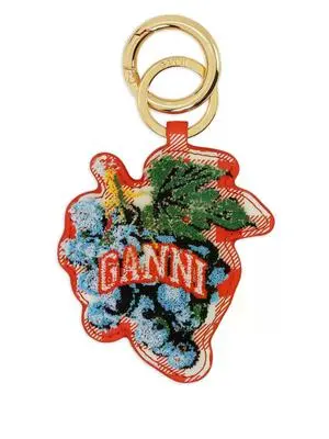 GANNI Logo Keyring - Orange