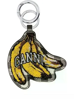 GANNI Logo Keyring - Black