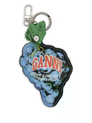 GANNI Logo Keyring - Blue